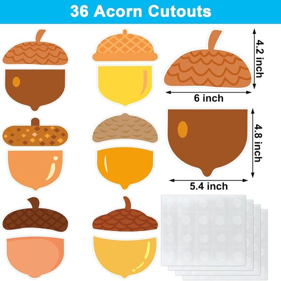 Other | 36 Pcs Acorn Cutouts For Fall Bulletin Board Decoration With ...